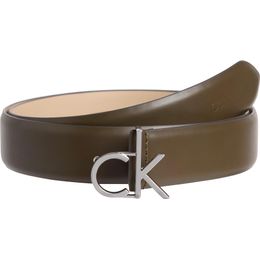 Calvin Klein Damen Lederg&uuml;rtel "CK BUCKLE BELT 3.0_SMOOTH", braun, Gr. 80, unifarben, Rindsleder, G&uuml;rtel, mit CK-Logoschlie&szlig;e