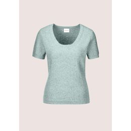 Madeleine Mode MADELEINE Damen Longpullover "Pullover Kurzarm-Pullover mit Pailletten-Glanz", silber, Gr. 34, Obermaterial: 28% Alpaka WP. 28% Wolle WO. 24%
