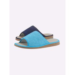 CLASSIC Damen Pantoffel, Gr. 41, blau, Textil, Schuhe