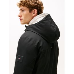 Tommy Hilfiger Herren Funktionsjacke "TECH HOODED SHORT PADDED JACKET", schwarz, Gr. L, unifarben, Web, Obermaterial: 100% Polyester, Jacken,