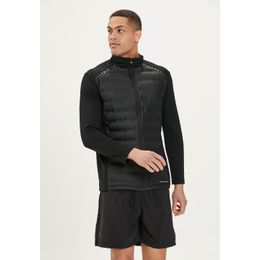 Endurance Herren Laufjacke "MIDAN", schwarz, Gr. L, unifarben, 100% Polyester, Jacken, mit w&auml;rmenden Steppeins&auml;tzen