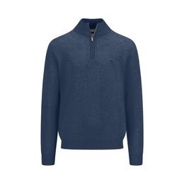 Fynch-Hatton Herren Troyer, blau, Gr. XXL, Strick, Obermaterial: 100% Baumwolle, Pullover, mit Logo an der Brust