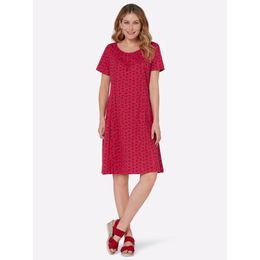 Inspirationen Damen Shirtkleid "Jersey-Kleid", rot, Gr. 40, bedruckt, gebl&uuml;mt, gemustert, mehrfarbig, Jersey, 100% Baumwolle, Kleider