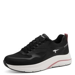 Tamaris Damen Keilsneaker, Gr. 38, schwarz, Synthetik, Textil, unifarben, Schuhe, Plateau, Sch&uuml;rschuh, Halbschuh, Freizeitschuh in veganer