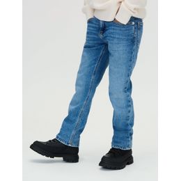 Jungen Straight-Jeans "STRAIGHT", beige, Gr. 4, Calvin Klein Jeans, unifarben, Denim/Jeans, Obermaterial: 99% Baumwolle, 1% Elasthan, Jeans, für