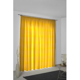 Vorhang WIRTH, B:132cm H:225cm, gelb, Jacquard, Polyester, Wohnzimmer, Gardinen, "Westport"