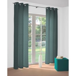 Vorhang WIRTH, B:132cm H:145cm, blau, Jacquard, Baumwolle, Polyester, Wohnzimmer, Gardinen, "Torbole"