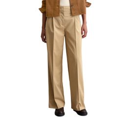 Marc O'Polo MARC O'POLO Damen Chinohose "aus Wolle-Mix-Twill", beige, Gr. 42, unifarben, Twill, Obermaterial: 59% Polyester, 21% Viskose, 18% Schurwolle, 2%
