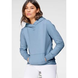Tamaris Damen Kapuzensweatshirt, blau, Basic, Gr. 40, angeraute Sweatware, Obermaterial: 80% Baumwolle, 20% Polyester. Kapuzenfutter: 100% Baumwolle,