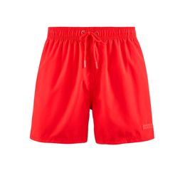 Bruno Banani Herren Badeshorts "Boxer Wave Line 2.0 Swim", rot, Gr. XXL, unifarben, Microfaser, Polyester, Badehosen, mit Tunnel-Gummibund