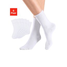 H.I.S. H.I.S Herren Socken "Damen Herren Basic Socken", Gr. 39, wei&szlig;, Baumwolle, Baumwollmischung, Elasthan, Polyamid, unifarben, Socken, mit Komfortbund