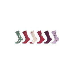 Socken s.Oliver "Kindersocken originals 6er Pack", Damen, Gr. 35-38, orchid bloom, 63% Baumwolle, 35% Polyamid, 2% Elasthan, gemustert, Socken Socken, 6er Pack aus OCS zertifizierter Bio-Baumwolle