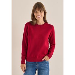 Strickpullover Cecil, Damen, Gr. L (42), beaujolais rot, Stoff, 33% Polyester, 31% Polyacryl, 24% Baumwolle, 12% Nylon, meliert, comfort fit normal, Rundhals, abgesteppt, Pullover Strickpullover, mit Rundhalsausschnitt