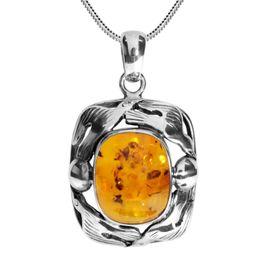 OSTSEE-SCHMUCK Damen Kette mit Anh&auml;nger "OSTSEE-SCHMUCK Kette mit Anh&auml;nger Fischland 34x20 mm", 60cm, Silber 925 (Sterlingsilber), L: 42, silber,
