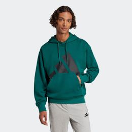 Herren Kapuzensweatshirt "M BL FT HD", gr&uuml;n, Gr. L, adidas Sportswear, Obermaterial: 55% Baumwolle, 36% Polyester, 9% Viskose, Sweatshirts