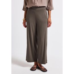 Street One Damen Stoffhose "Style EMEE", braun, Gr. 40, unifarben, Web, Obermaterial: 95% Viskose, 5% Elasthan, Hosen, Sommerhose 7/8-L&auml;nge und