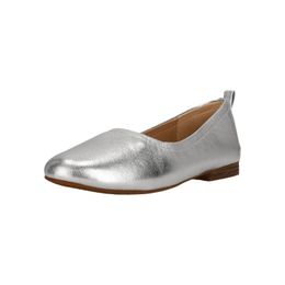Clarks Damen Ballerina "Fawna Soft", Gr. 36, silber, Leder, Schuhe, im coolen Metallic-Look