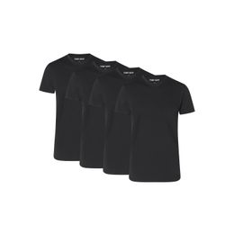 CAMP DAVID Herren T-Shirt "T-Shirt 4er Pack", schwarz, Gr. XL, Obermaterial: 95% Baumwolle CO. 5% Elasthan EL., Shirts