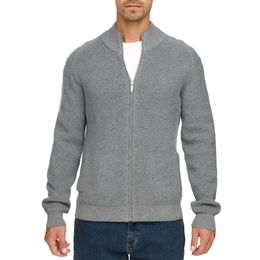 INDICODE Herren Strickjacke "INEmil Cardigan", grau, Gr. S, meliert, Strick, Obermaterial: 60% Polyester, 40% Baumwolle, Strickjacken
