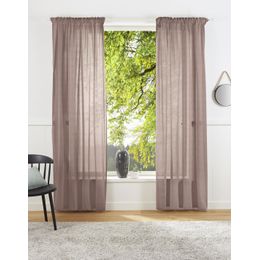 Vorhang, B:135cm H:145cm, braun, LeGer Home by Lena Gercke, Baumwolle, Polyester, Wohnzimmer, Gardinen, "Lanea", Leinenoptik, 1 Schal, verschiedene
