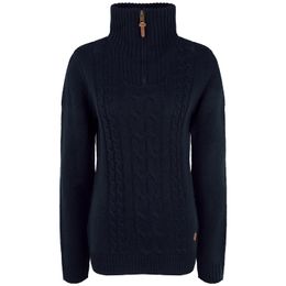 oxmo Damen Strickfleece-Pullover "Strickpullover OXCarry", schwarz, Gr. XS, Obermaterial: 100% Polyacryl PAN., Pullover