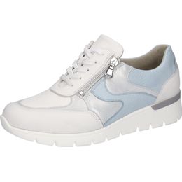 Waldl&auml;ufer WALDL&Auml;UFER Damen Keilsneaker "K-RAMONA", Gr. 4,5, blau, Nappaleder, Textil, kontrastfarbene Details, Schuhe, Schn&uuml;rschuh, Komfortschuh, Bequemschuh