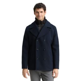 Tom Tailor Herren Wolljacke, blau, Gr. L, unifarben, Feinstrick, Obermaterial: 73% Polyester, 22% Wolle, 2% Polyacryl, 2% Polyamid, 1% Viskose.