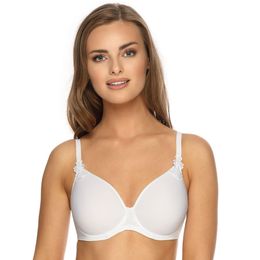 Viania Damen T-Shirt-BH "Spacer B&uuml;gel BH Betty", Gr. 75, wei&szlig;, Stoff, Obermaterial: 51% Polyester PES. 37% Polyamid PA. 12% Elasthan EL., BHs