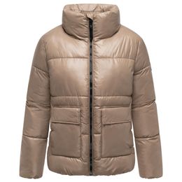 Kurzjacke Navahoo "Eispracht 14", Damen, Gr. L (40), beige (taupe), Obermaterial: 100% Polyester, Innenfutter: 100% Polyester, Wattierung: 100% Polyester, Ärmelfutter: 100% Polyester, gerade hüftbedeckend, hoch geschlossener Ausschnitt, Ärmel ohne Ärmelschlitz elastischer Bund mit Gummizug,mit innenliegendem Gummizug, Jacken, Kurze gesteppte Damen Winterjacke
