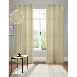 Gardine Andas, B:140cm H:145cm, beige, Leinenstruktur, Polyester, Gardinen, "Tursik", Blickdicht, Leinenlook, Polyester
