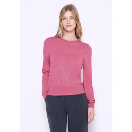 Rundhalspullover STREET ONE STUDIO, Damen, Gr. 36, candy pink meliert, Stoff, 30% Polyester, 29% Polyacryl, 21% Viskose, 20% Nylon, unifarben, normal normal, Rundhals, B&uuml;ndchen, Pullover Rundhalspullover, aus Feinstrick
