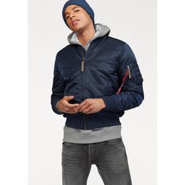 Herren Bomberjacke "MA-1 VF59 LONG", blau, Gr. M, Alpha Industries, unifarben, Web, Obermaterial: 100% Nylon. Futter: 100% Nylon. Wattierung: 100%