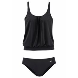 Lascana Damen Oversize-Tankini, schwarz, Gr. 38, unifarben, Polyamid, Bikini-Sets, Miederverst&auml;rkung am Cup, Unterbrustgummi rundum, verstellbare