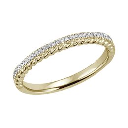 Firetti Damen Fingerring "Schmuck Geschenk Gold 585 Ring Stapelring Beisteckring Memoire-Optik", 60, 0,09 SI = kleine Einschl&uuml;sse, Gelbgold 585,