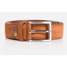 MONTI Herren Lederg&uuml;rtel, braun, Gr. 110, Obermaterial: 100% Rindveloursleder, G&uuml;rtel, 3,5 cm breit, Business-Casual, Veloursleder, k&uuml;rzbar