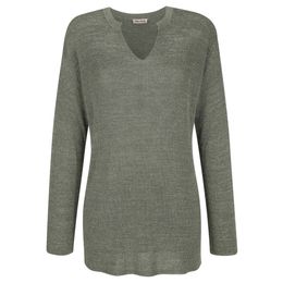 Alba Moda Damen Longpullover "Pullover Pullover mit Effektgarn", grün, Gr. 34, Obermaterial: 79% Viskose CV. 21% Polyester PES., Pullover