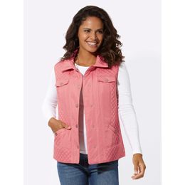 Casual Looks Damen Steppweste, rosa, Gr. 46, unifarben, 100% Polyester, Wattierung:100% Polyester, Westen