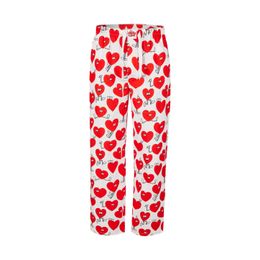 Lousy Livin Underwear LOUSY LIVIN Herren Stoffhose "Pants Valentines", wei&szlig;, Gr. XL, bedruckt, 100% Baumwolle, Hosen, mit Herz Print