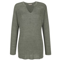 Alba Moda Damen Longpullover "Pullover Pullover mit Effektgarn", grün, Gr. 38, Obermaterial: 79% Viskose CV. 21% Polyester PES., Pullover