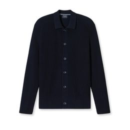 OLYMP Herren Strickjacke, blau, Gr. XL, Strick, Obermaterial: 70% Baumwolle, 30% Schurwolle, Strickjacken, Strick, regular fit