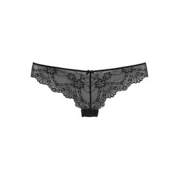 Lascana Damen String "Melissa", Gr. 32, schwarz, Microtouch, Obermaterial: 90% Polyamid, 10% Elasthan, Unterhosen, rundherum aus dezent transparenter