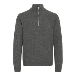 Casual Friday Herren Troyer "Troyer CFKARL halfzip lambswool knit", grau, Gr. XL, unifarben, Feinstrick, Obermaterial: 80% Wolle WO. 20% Polyamid