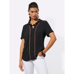 CR&Eacute;ATION L CREATION L Damen Schlupfbluse, schwarz, Gr. 38, unifarben, 95% Polyester, 5% Elasthan, Blusen