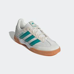 Hallenschuh adidas Performance "SPEZIALIST INDOOR", Herren, Gr. 42, wei&szlig; (sanftes wei&szlig;, pure teal, cloud wei&szlig;), Synthetik, Textil, Schuhe Hallenschuh, geeignet f&uuml;r jeden Hallensport