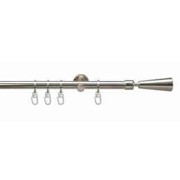 Gardinenstange Liedeco, L:120cm &Oslash;:16mm, silber, Metall, Gardinenstangen, "Bergamo"