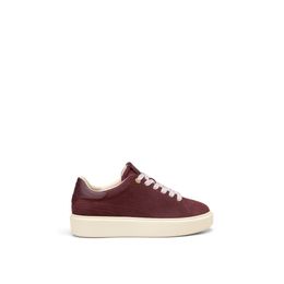 Marc O'Polo MARC O'POLO Damen Sneaker "aus Rindleder in Cordoptik", Gr. 37schwarz aubergine rot, Obermaterial: 100% Leder (Rind), unifarben, Schuhe