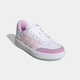 Kinder Sneaker "COURTBLOCK", adidas Sportswear, Gr. 38,5cloud weiß, clear pink, bliss lila, Leder, Synthetik, Schuhe