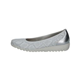 Caprice Damen Ballerina "Caprice Ballerinas Leder", Gr. 39, silber, Leder, Schuhe