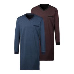 Le Jogger Herren Nachthemd, Gr. 56, blau, Jersey, Obermaterial: 100% Baumwolle, gemustert, Basic, Kleider, in bequemer Weite