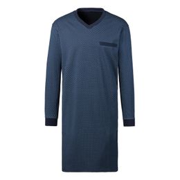 Le Jogger Herren Nachthemd, Gr. 48, blau, Jersey, Obermaterial: 100% Baumwolle, gemustert, Basic, Kleider, in bequemer Weite